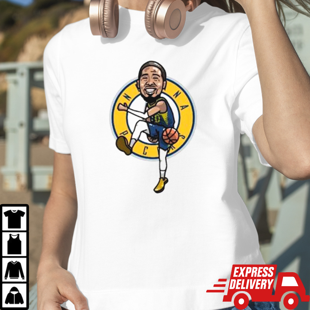 Tyrese Haliburton Indiana Pacers player cartoon shirt