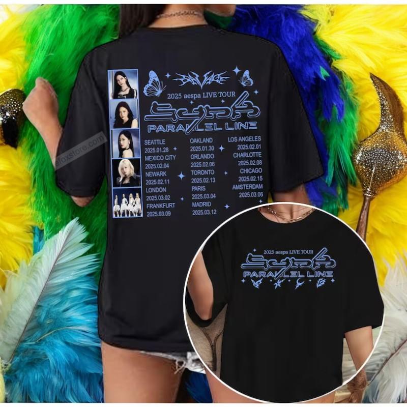 Aespa Synk Parallel Line World Tour 2025 Music Shirt