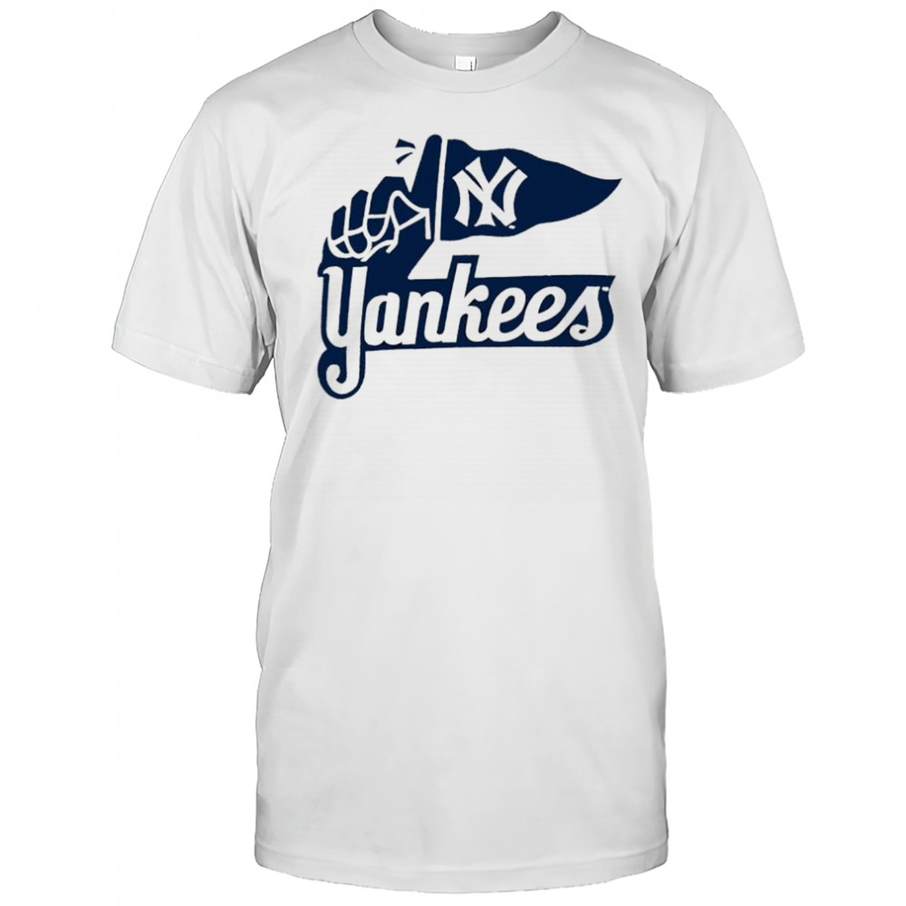 New York Yankees Logo Hand Holding Flag Iconic Baseball shirt