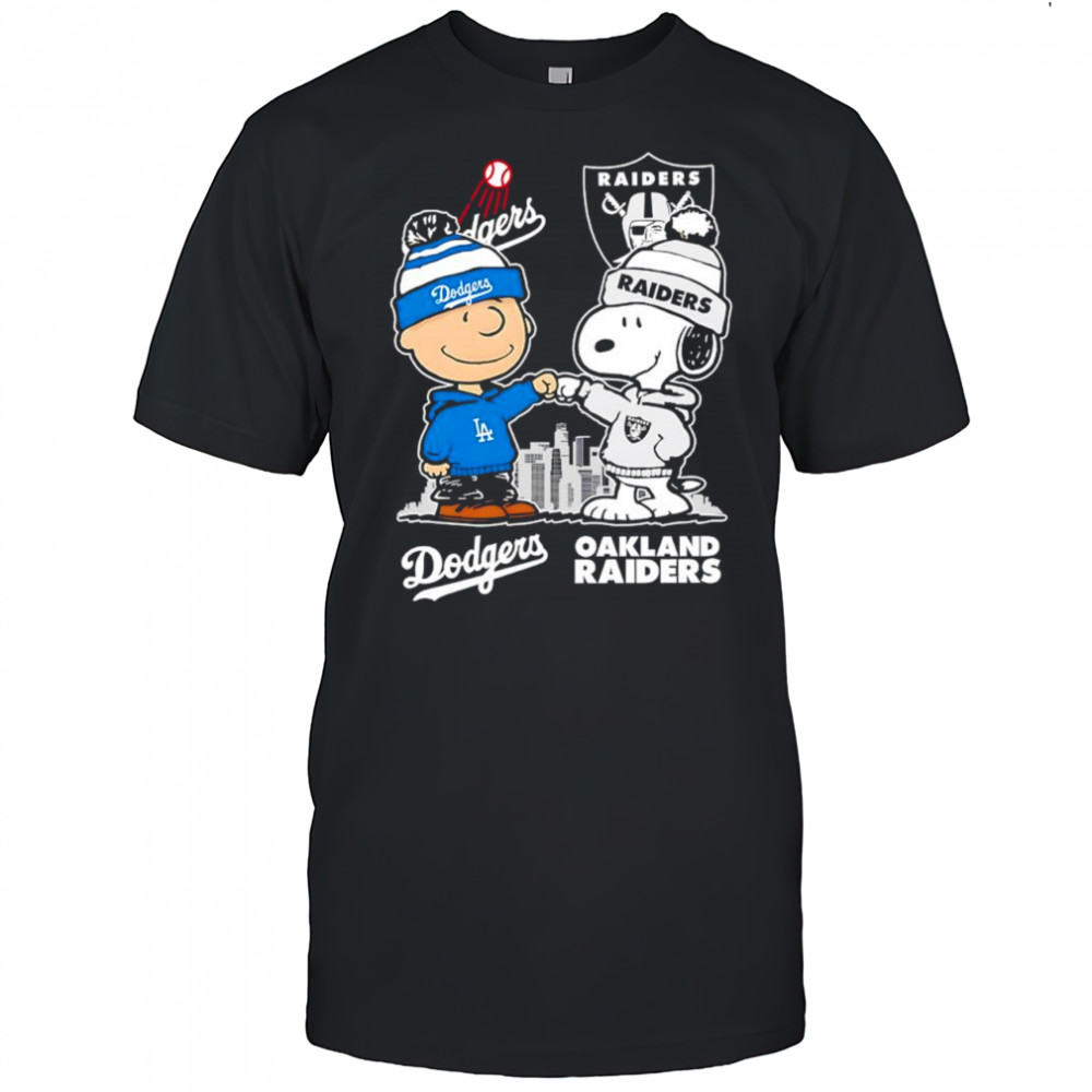 Charlie Brown and Snoopy x Los Angeles Dodgers and Oakland Raiders logo ...