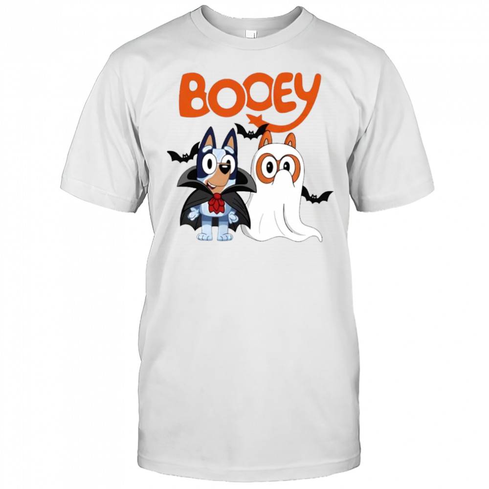 Booey Halloween costumes Bluey and Bingo Ghost shirt