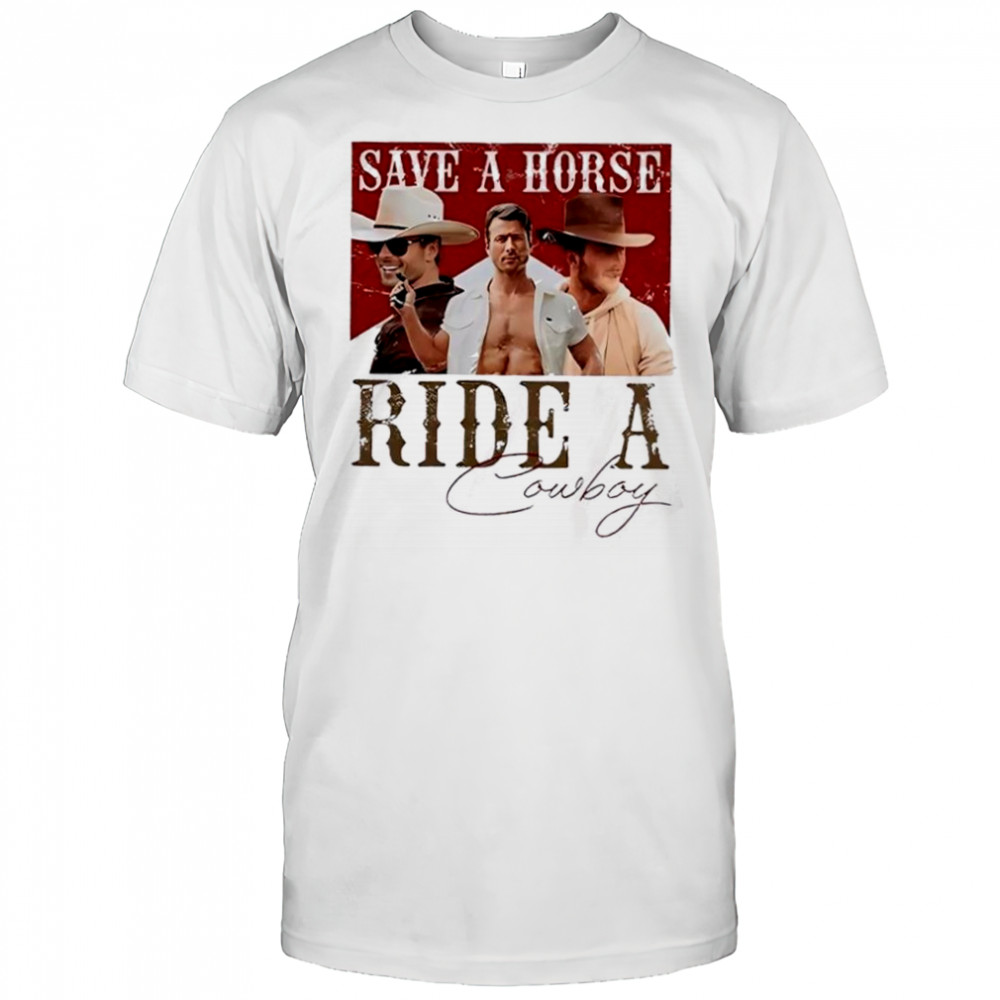 Glen Powell Save A Horse Ride A Cowboy Marlboro Parody shirt